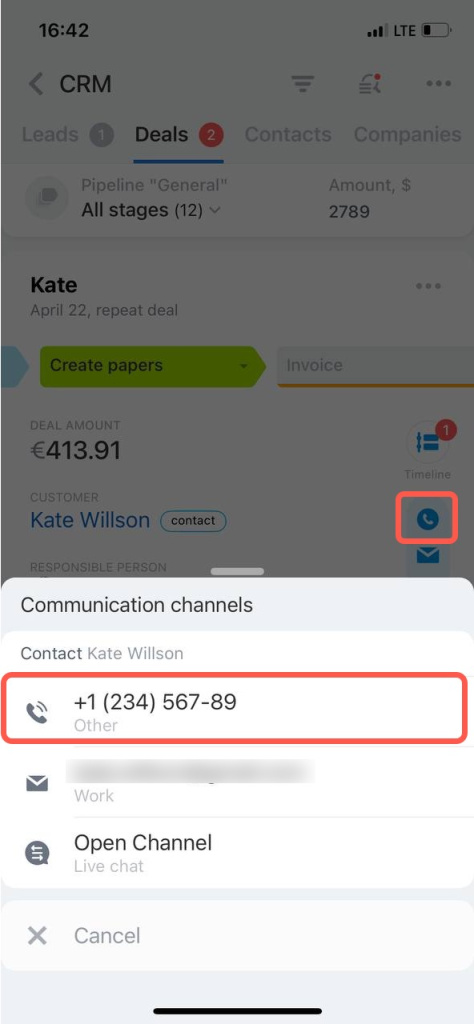 Make and answer calls in Bitrix24